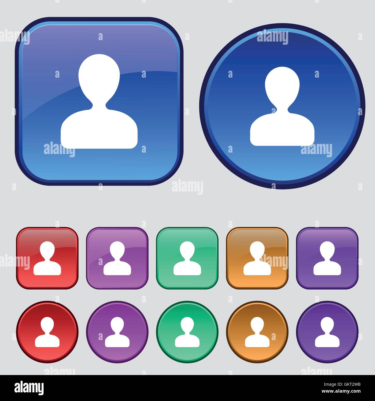 male silhouette icon sign. A set of twelve vintage buttons for your ...