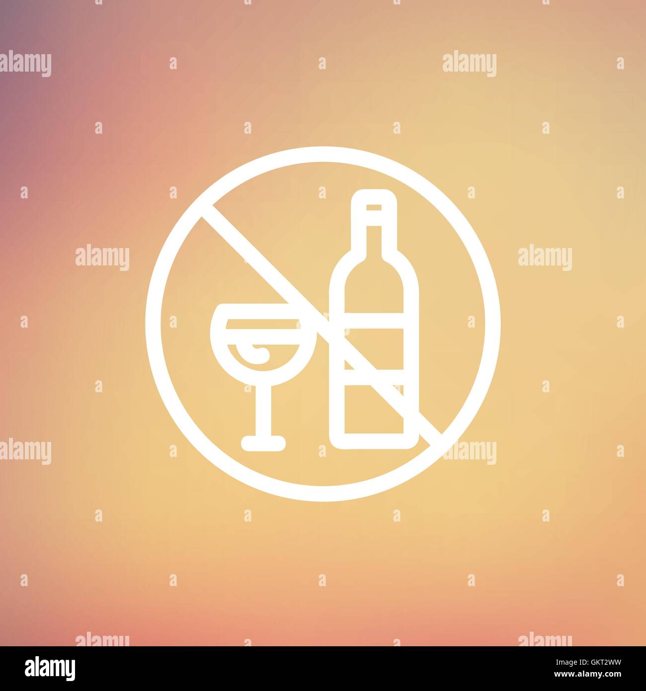 No alcohol sign thin line icon Stock Vector Image & Art - Alamy