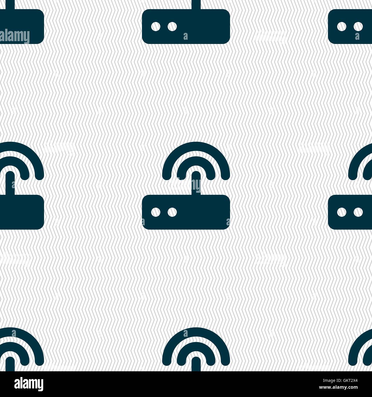 Wi fi router icon sign. Seamless pattern with geometric texture. Vector ...
