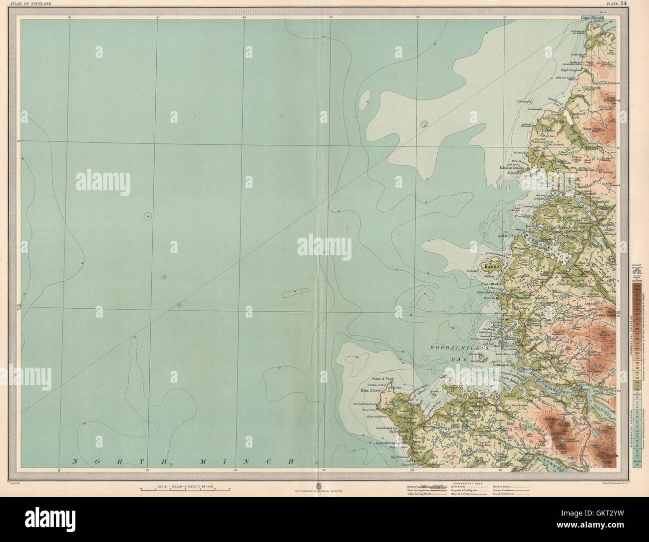 SUTHERLAND COAST Eddrachillis Bay Rhu Stoer Cape Wrath Scotland. LARGE ...