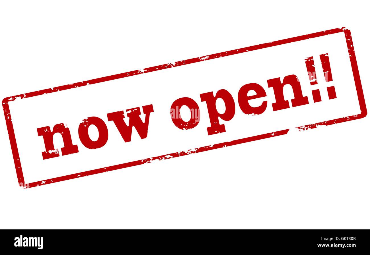 Open now stamp Stock Vector Images - Alamy