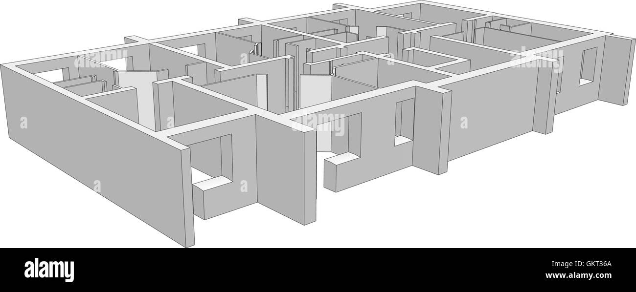 Building plan on white Stock Vector Image & Art - Alamy