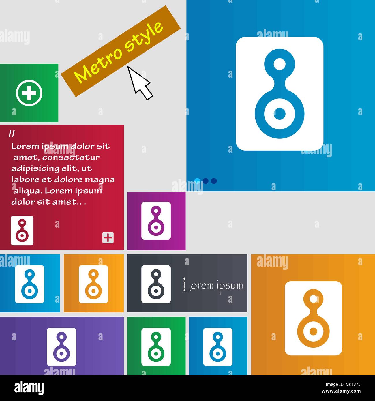 Video Tape icon sign. Metro style buttons. Modern interface website buttons with cursor pointer ...