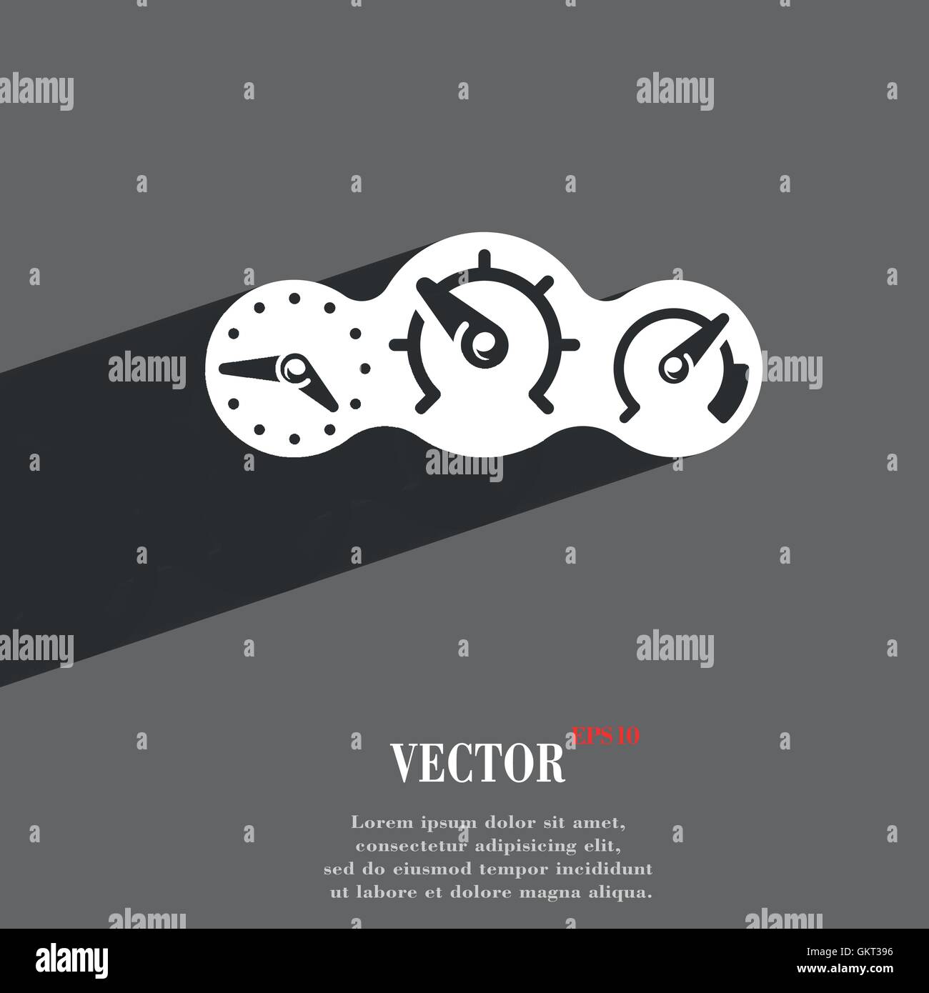 speed, speedometer icon symbol Flat modern web design with long shadow ...