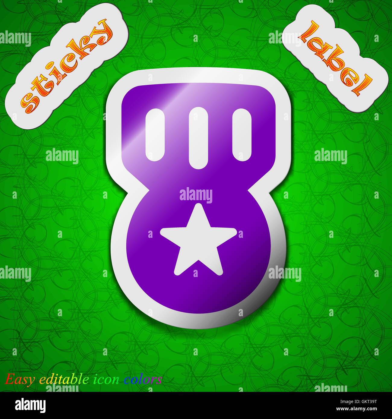 Award, Medal of Honor icon sign. Symbol chic colored sticky label on ...