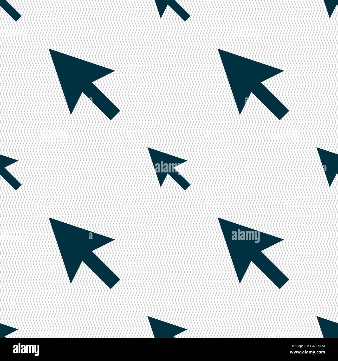 arrow cursor, computer mouse icon sign. Seamless pattern with geometric texture. Vector Stock ...