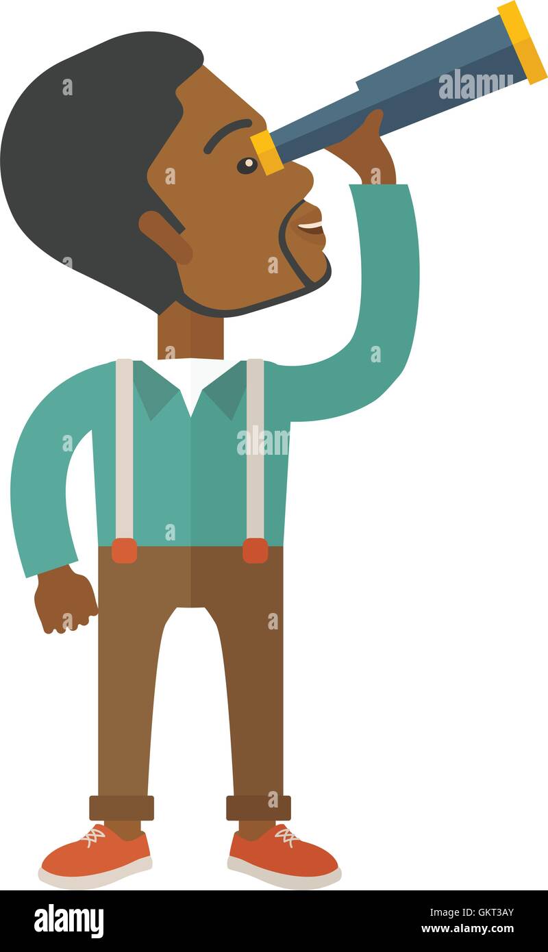 Man in coin telescope Stock Vector Images - Alamy