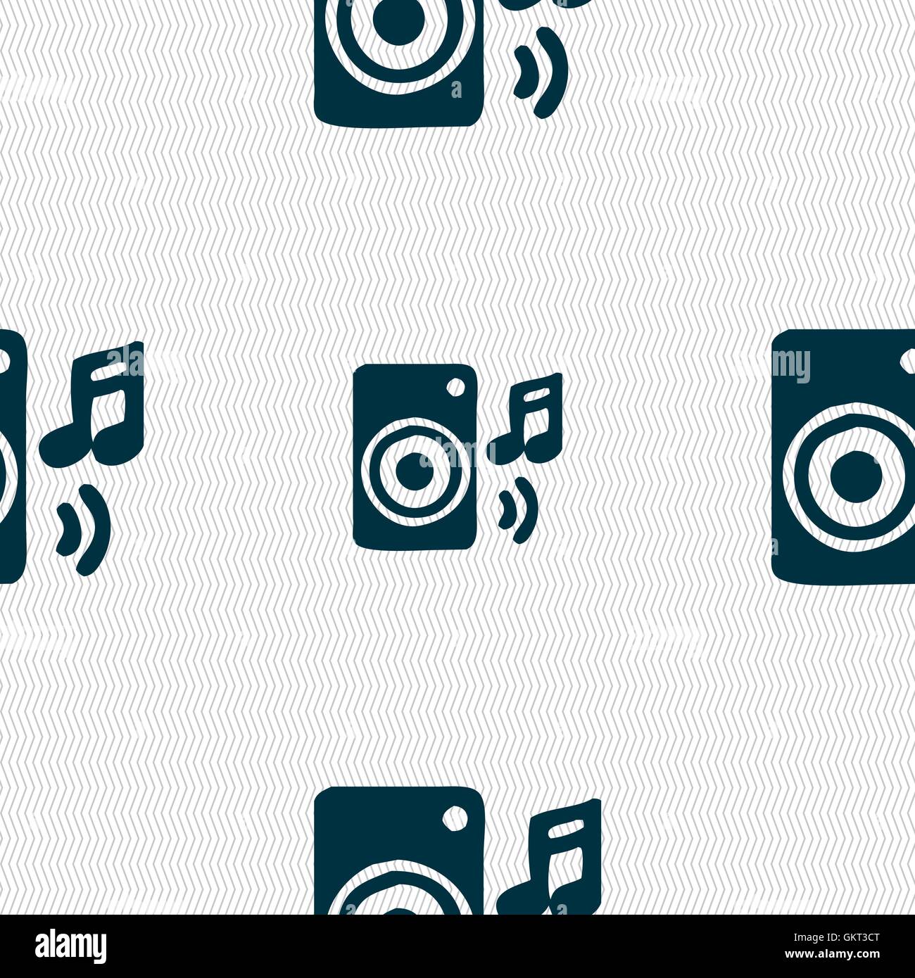 music column, disco, music, melody, speaker icon sign. Seamless pattern ...