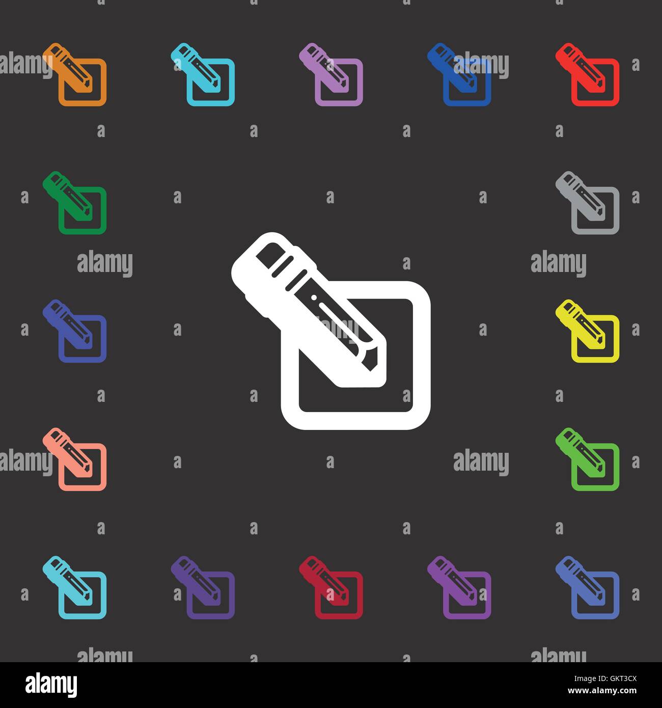 pencil icon sign. Lots of colorful symbols for your design. Vector ...