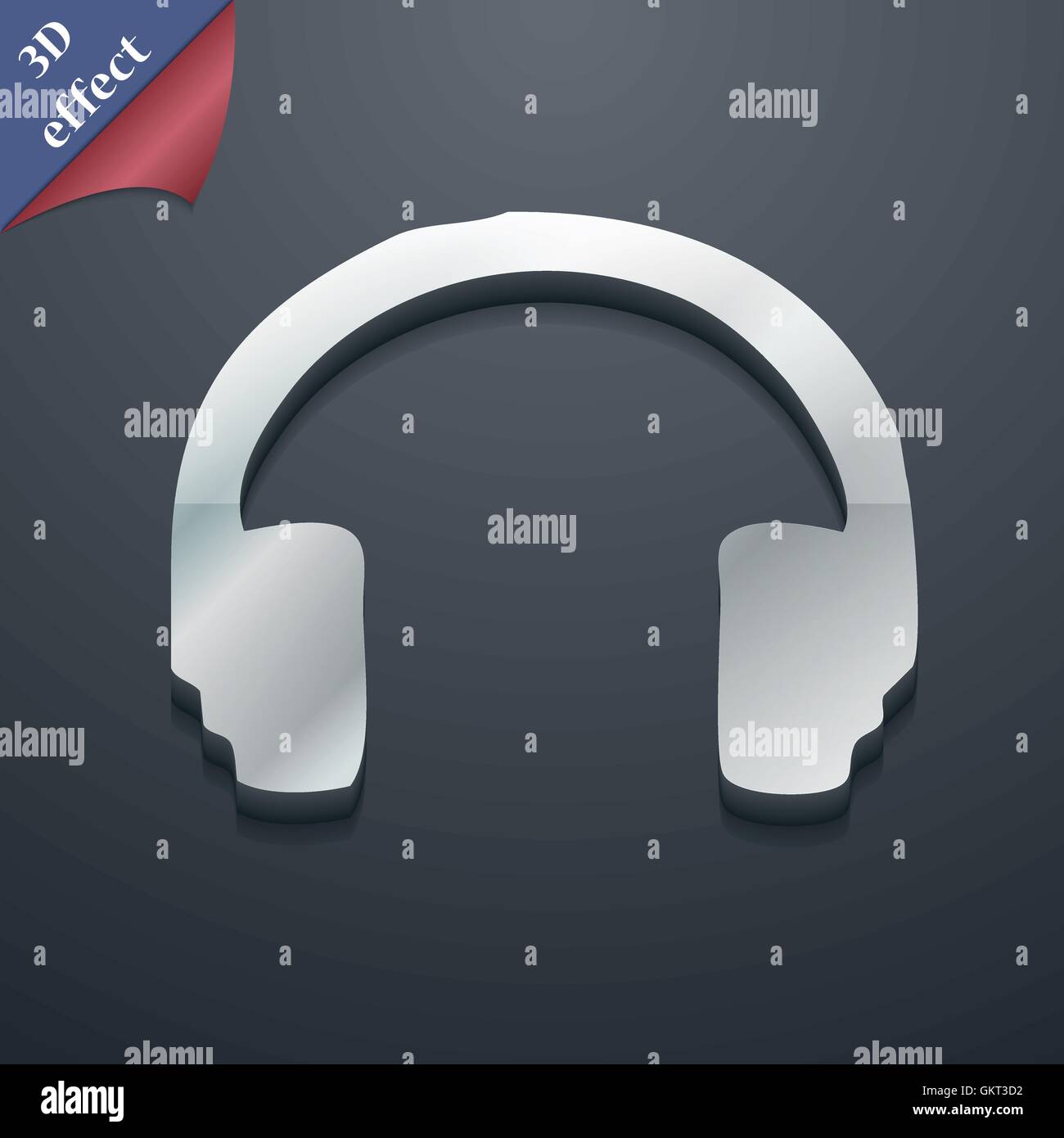 headsets icon symbol. 3D style. Trendy, modern design with space for ...