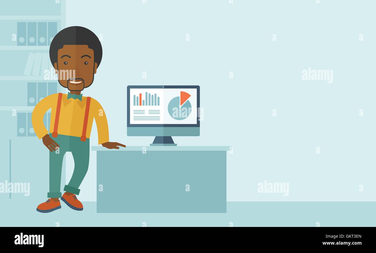 Black man computer Stock Vector Images - Alamy