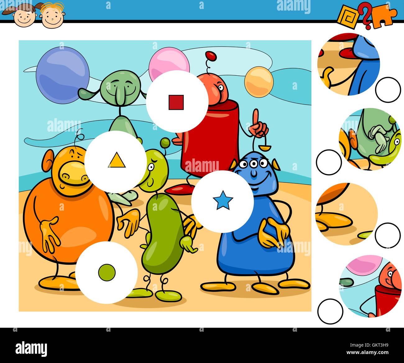 match pieces game cartoon Stock Vector Image & Art - Alamy