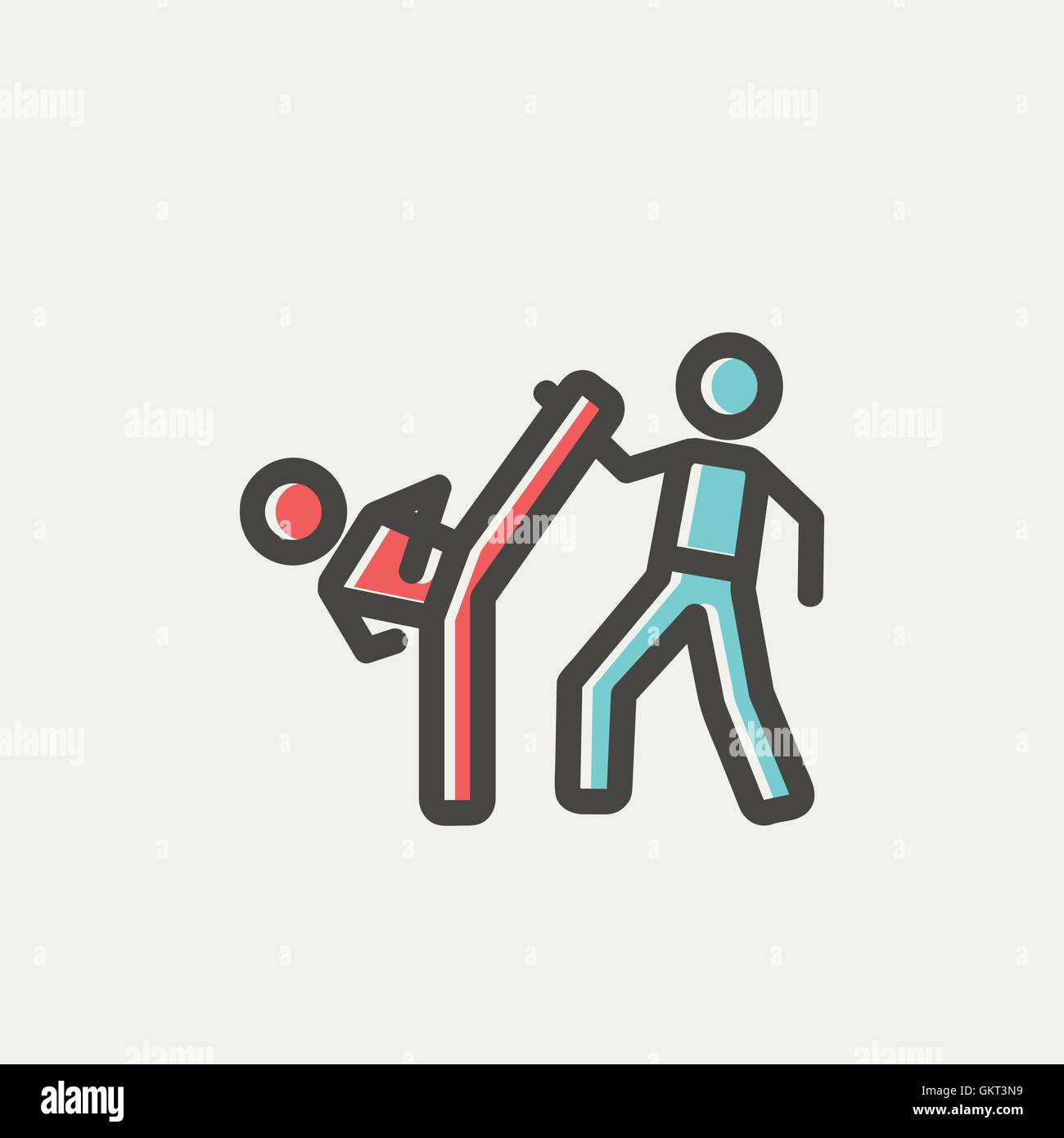 Karate fighters thin line icon Stock Vector Image & Art - Alamy