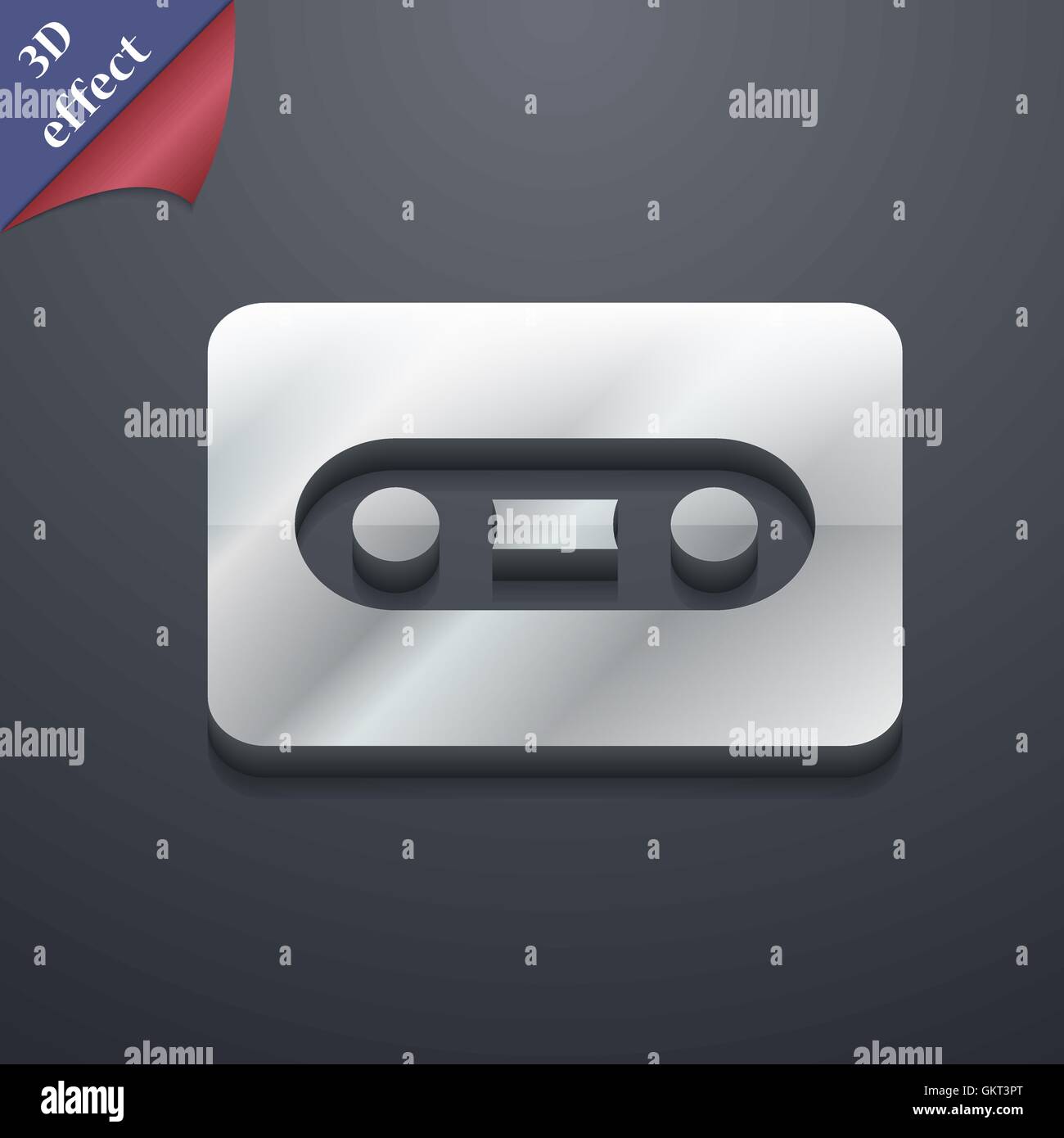 Cassette icon symbol. 3D style. Trendy, modern design with space for ...