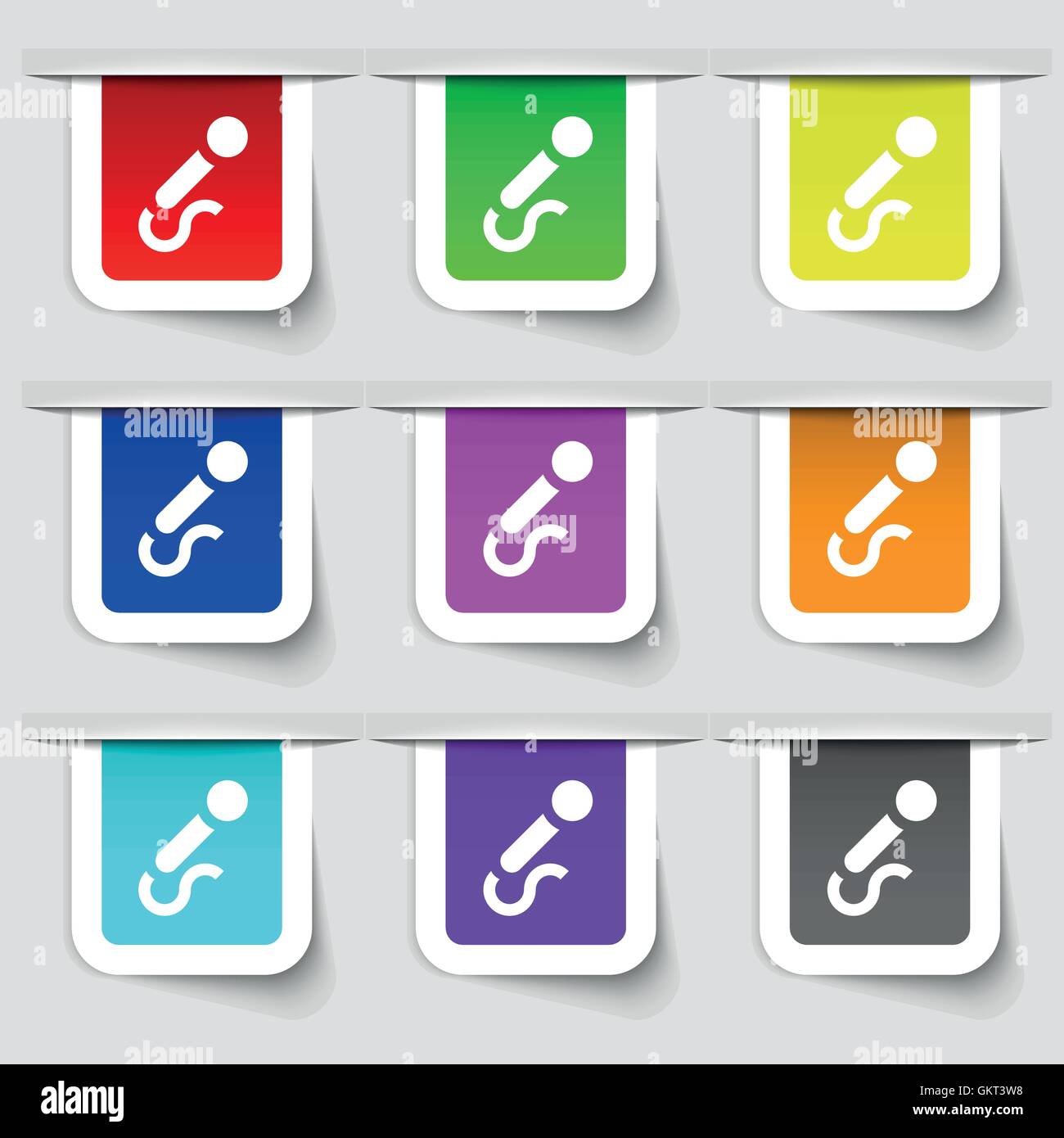 microphone icon sign. Set of multicolored modern labels for your design ...