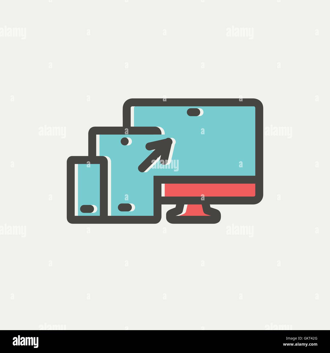 Responsive web design thin line icon Stock Vector Image & Art - Alamy