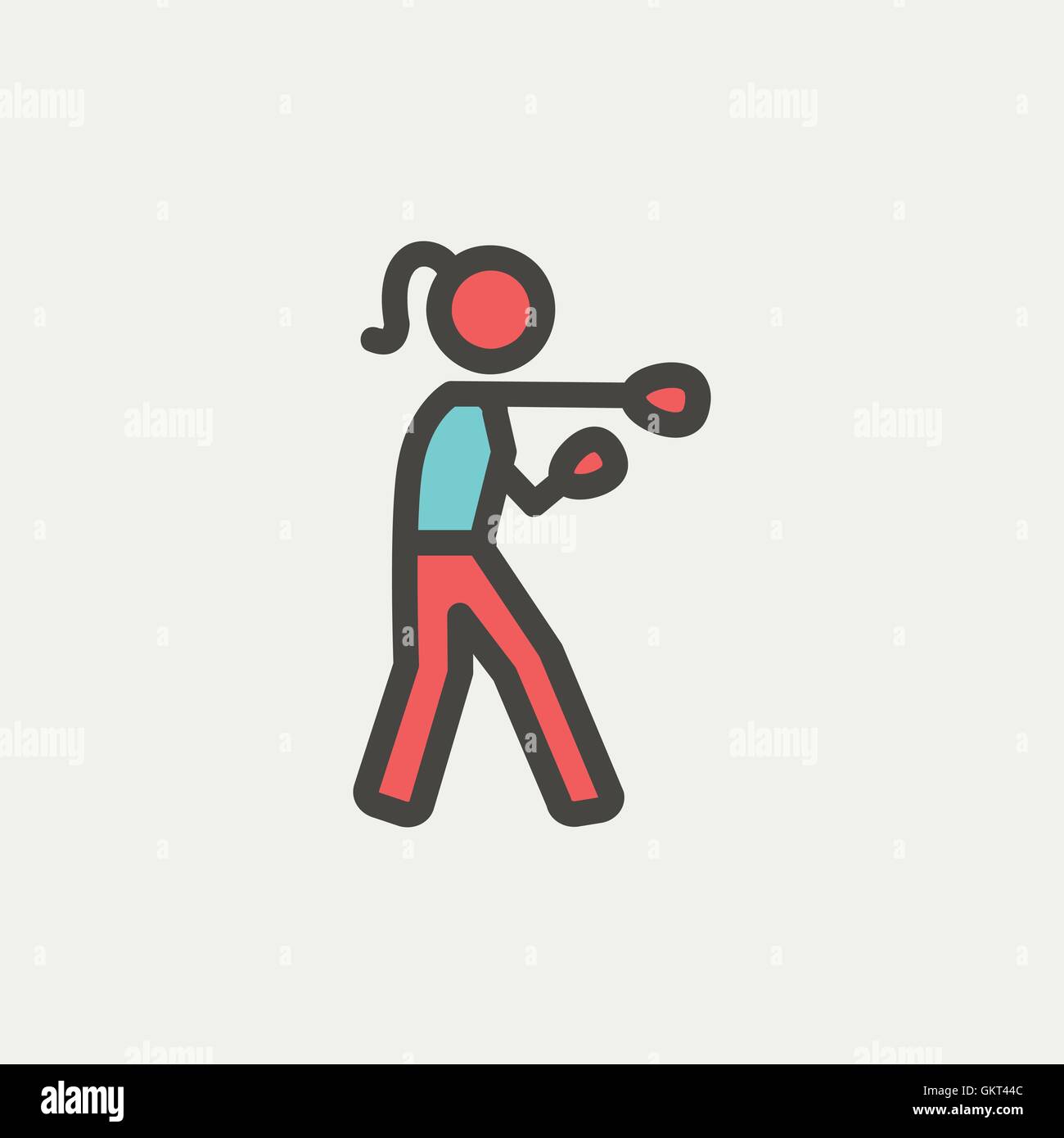 Female Boxer thin line icon Stock Vector Image & Art - Alamy