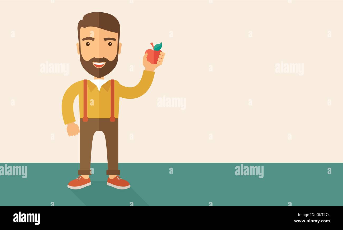 Hand holding apple Stock Vector Images - Alamy