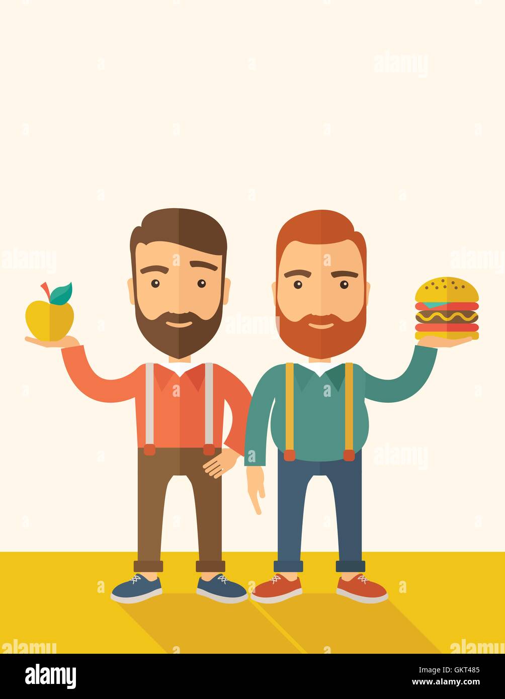 Flat illustration two businessmen Stock Vector Images - Alamy