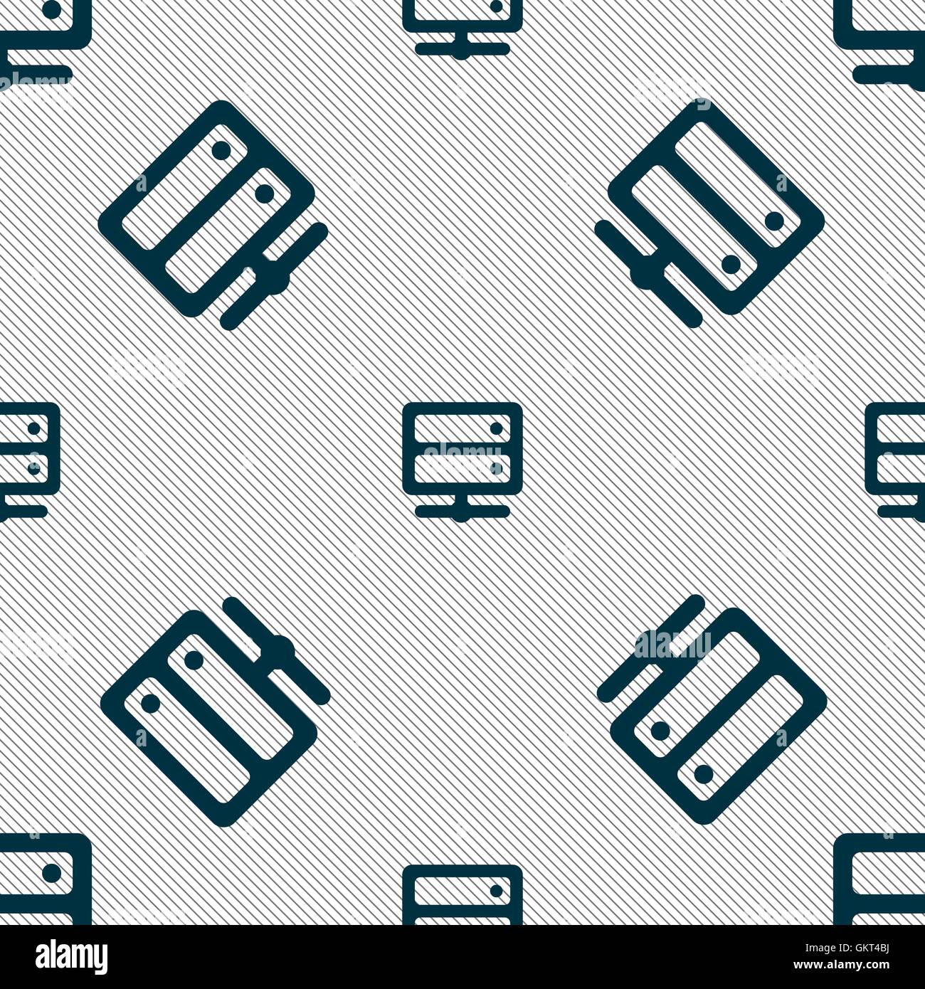 Server icon sign. Seamless pattern with geometric texture. Vector Stock ...