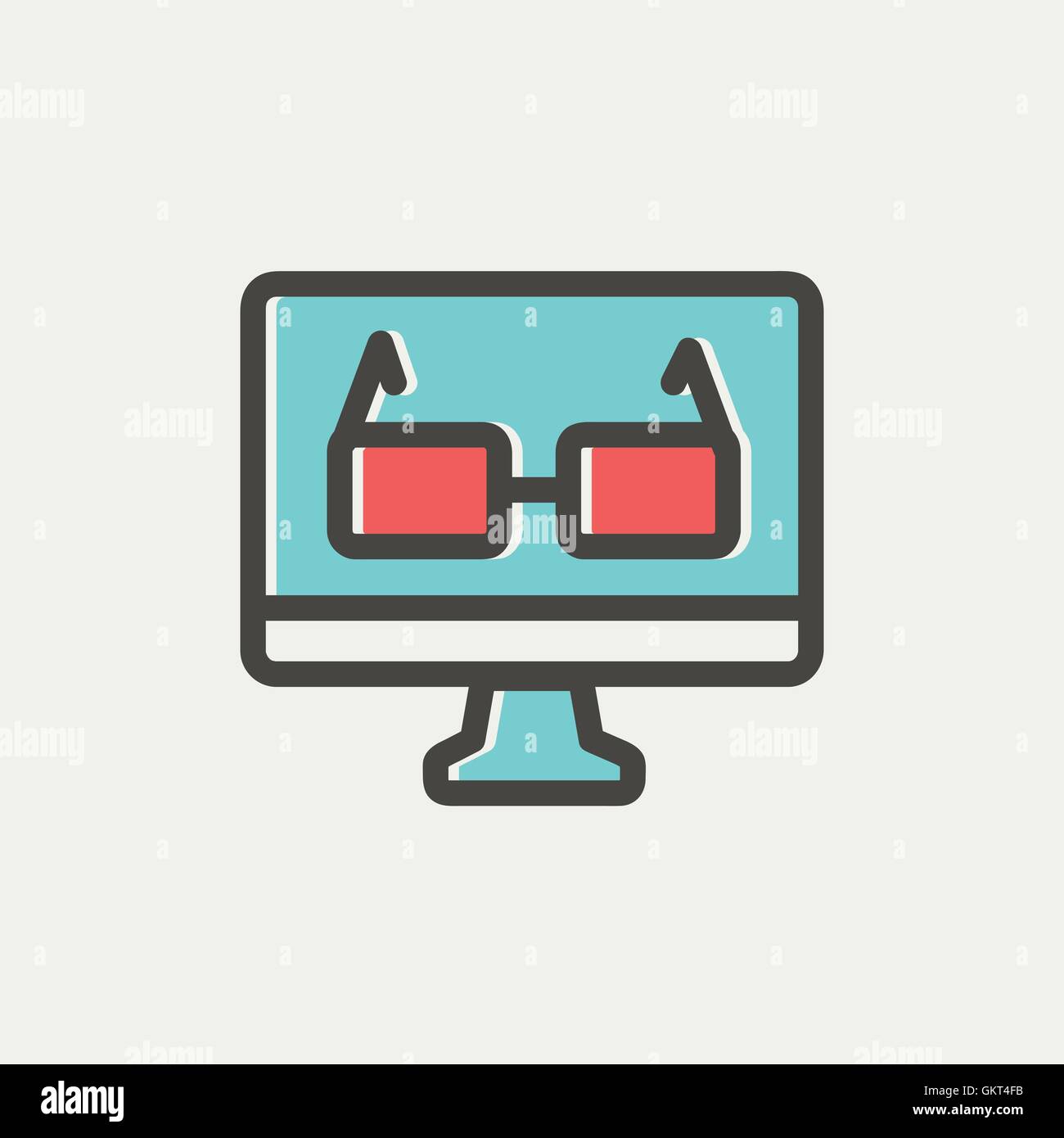 Glasses in computer monitor thin line icon Stock Vector Image & Art - Alamy Glasses in computer monitor thin line icon Stock Vector Image & Art - Alamy