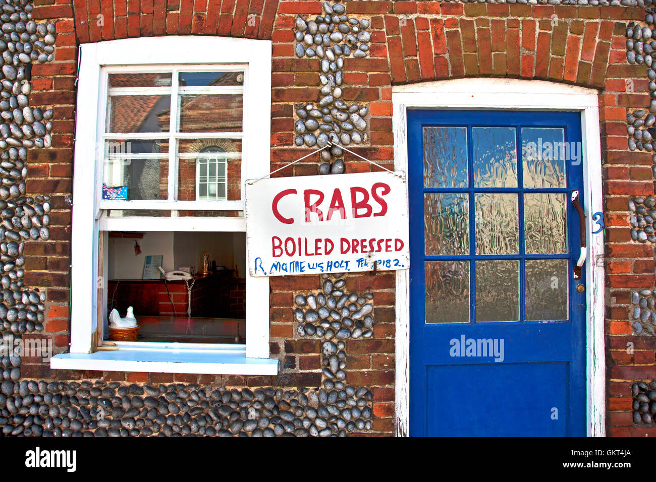 Crabs for sale sign, Holt, Norfolk, England Stock Photo - Alamy