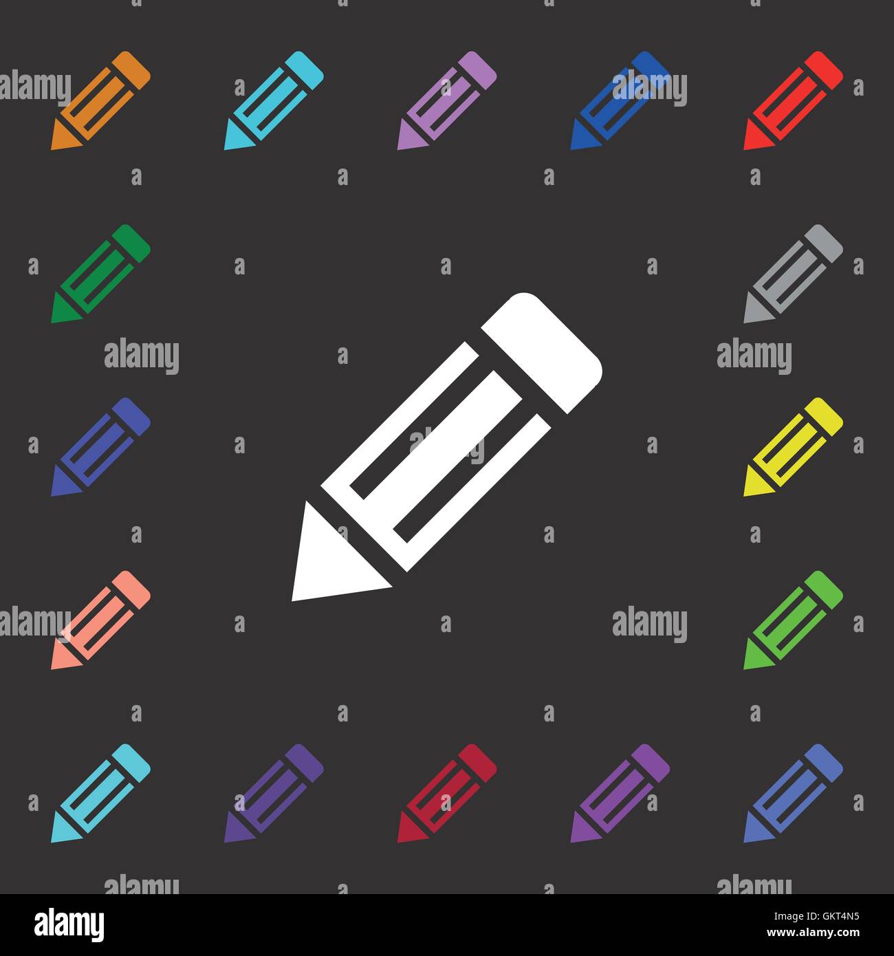 pencil icon sign. Lots of colorful symbols for your design. Vector ...