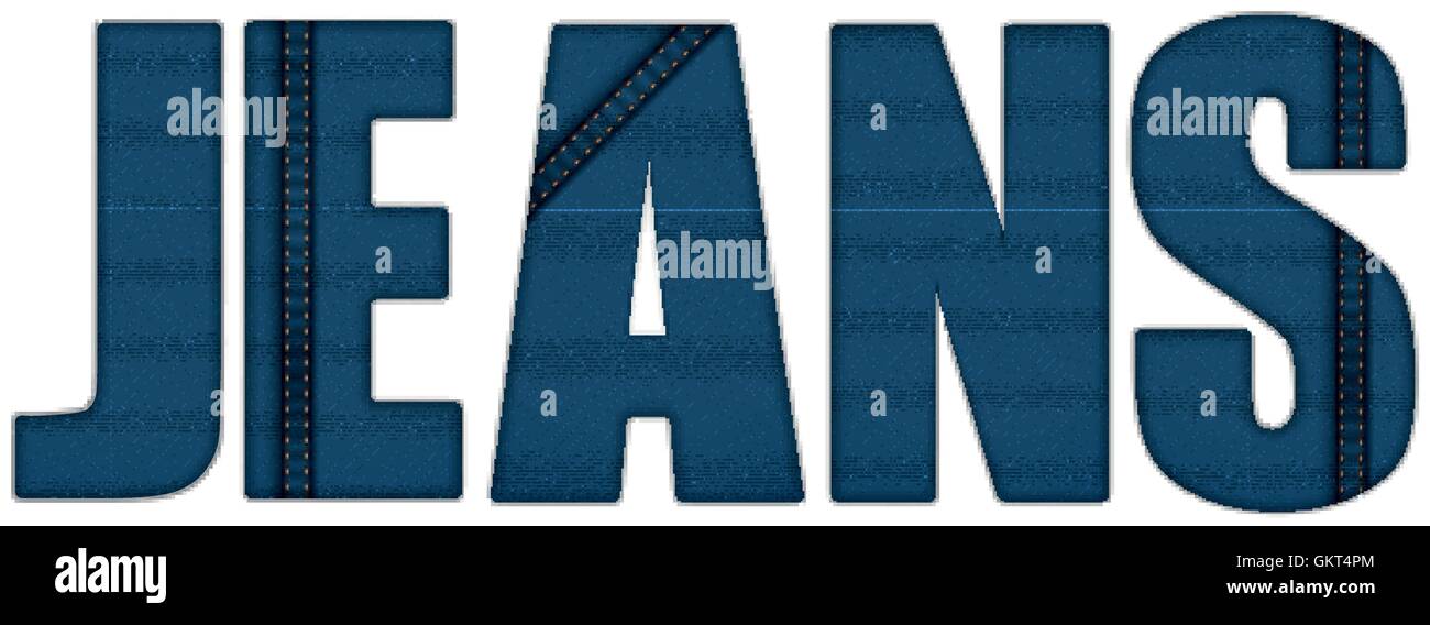 Jeans Letters Denim Blue Stock Vector Image & Art - Alamy