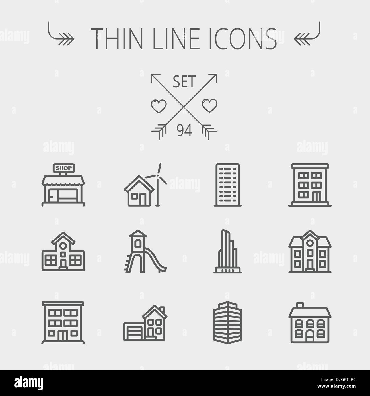 Construction thin line icon set Stock Vector Image & Art - Alamy