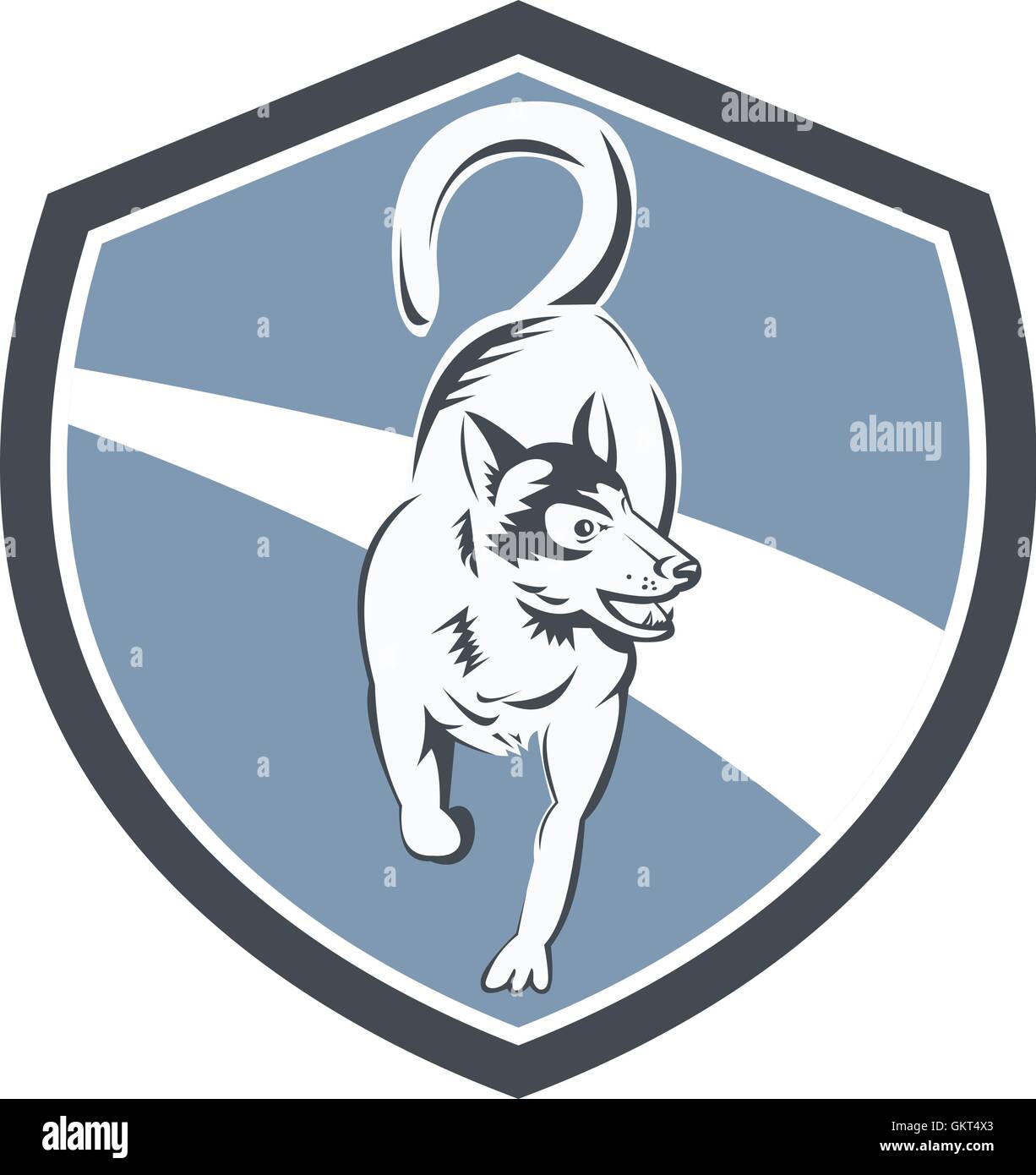 Husky Dog Crest Retro Stock Vector Image & Art - Alamy
