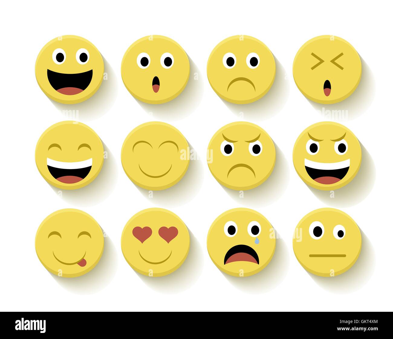 Cute emoticons set illustration Stock Vector Image & Art - Alamy