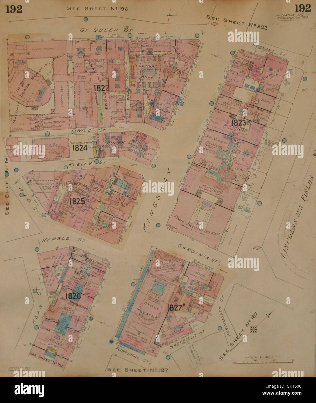 GOAD MAP:WC2:Kingsway Gt Queen St Lincoln's Inn Fields Portugal Keeley ...