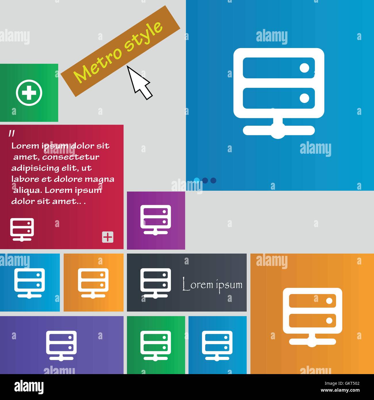 Server icon sign. buttons. Modern interface website buttons with cursor pointer. Vector Stock ...