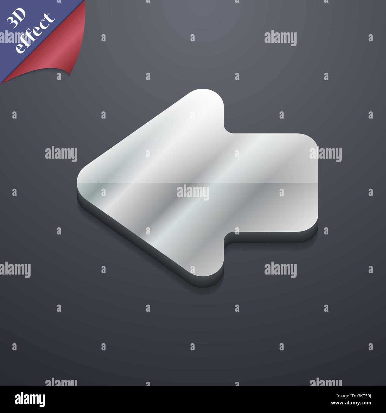 Arrow left, Way out icon symbol. 3D style. Trendy, modern design with ...