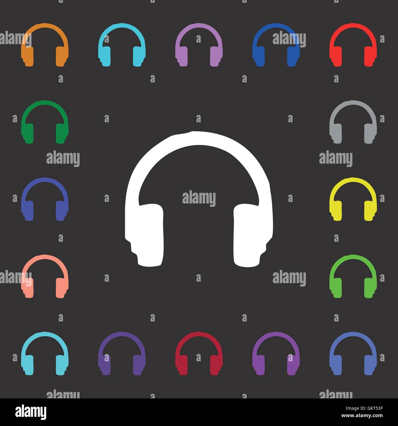 headsets icon sign. Lots of colorful symbols for your design. Vector ...