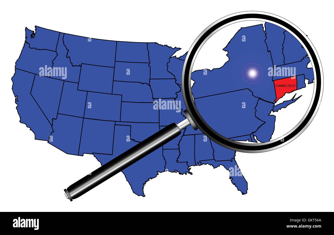Connecticut state map hi-res stock photography and images - Alamy