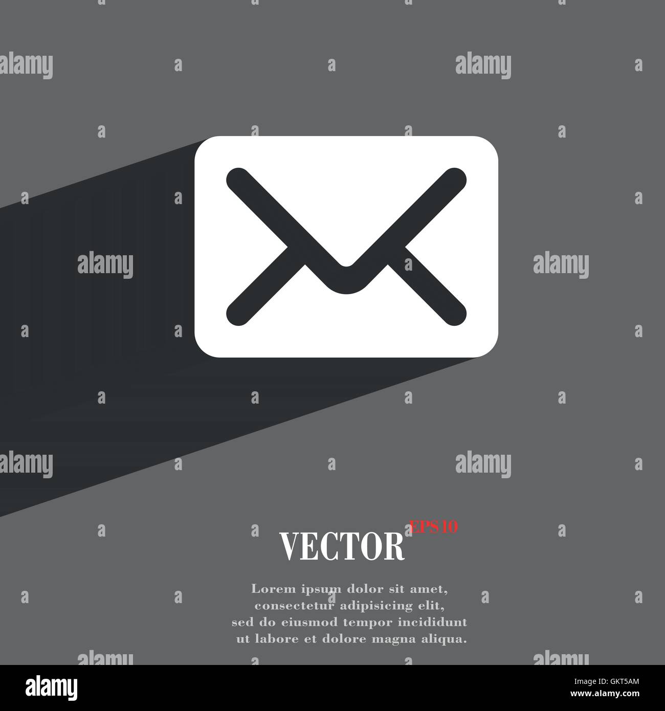 Mail, envelope, letter icon symbol Flat modern web design with long ...