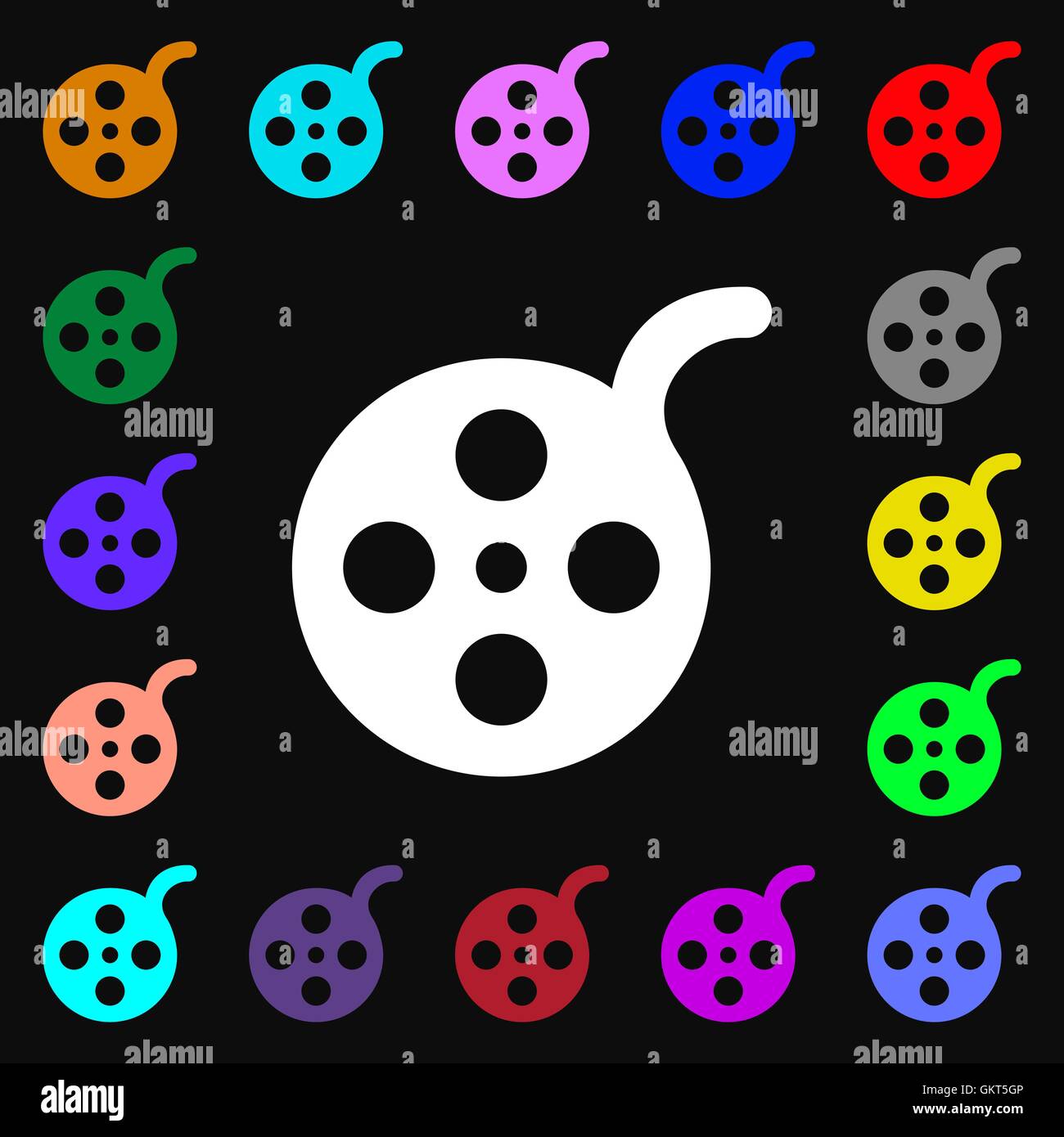 Film icon sign. Lots of colorful symbols for your design. Vector Stock ...