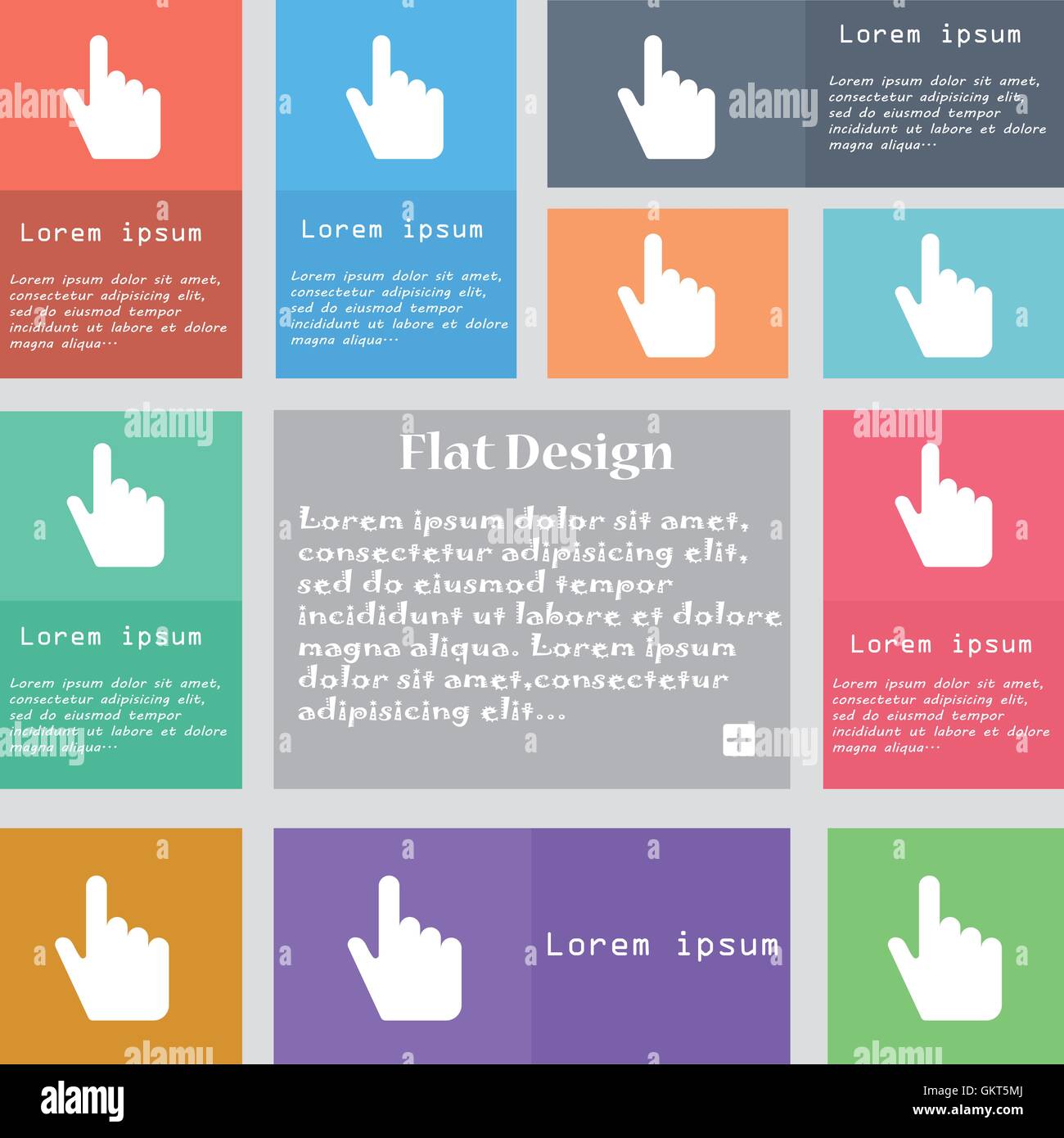 cursor icon sign. Set of multicolored buttons with space for text ...