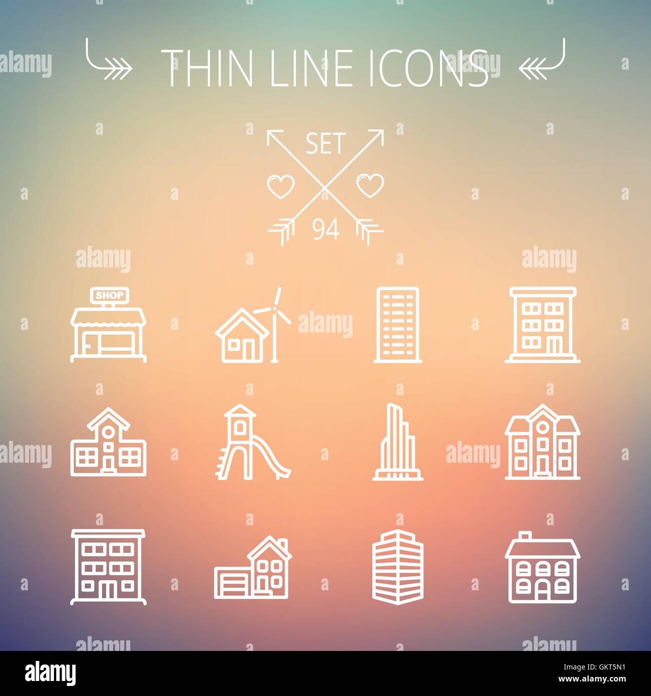 Construction thin line icon set Stock Vector Image & Art - Alamy