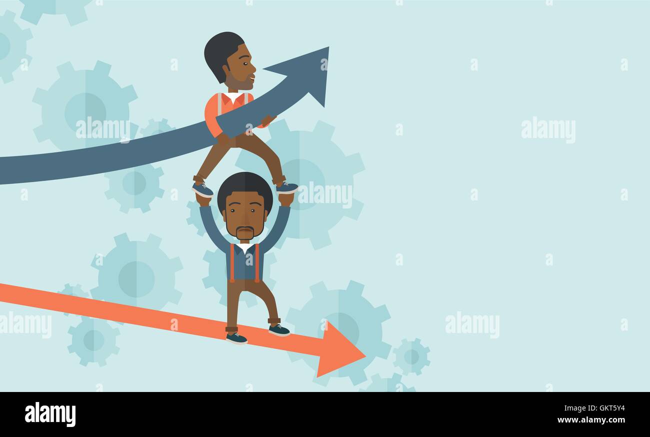 Two black guy in two arrows going up and down Stock Vector Image & Art ...