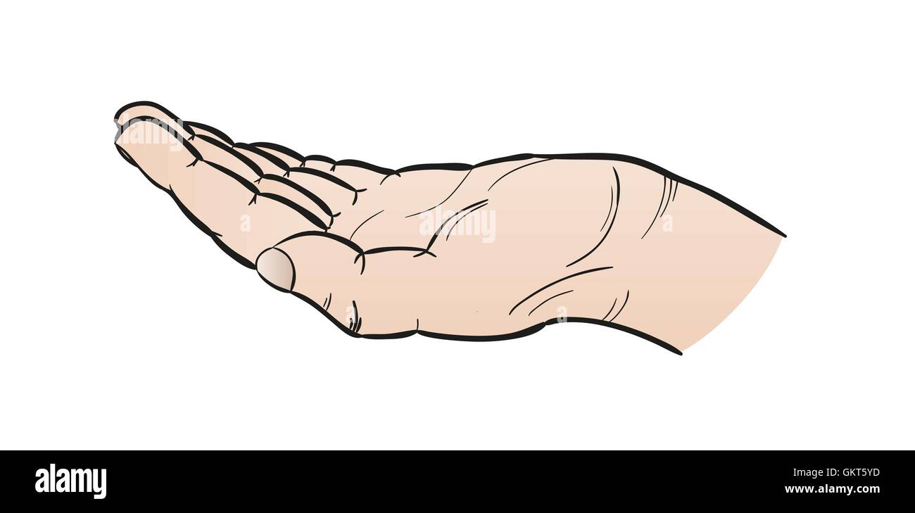 Cartoon open hand symbol hi-res stock photography and images - Alamy