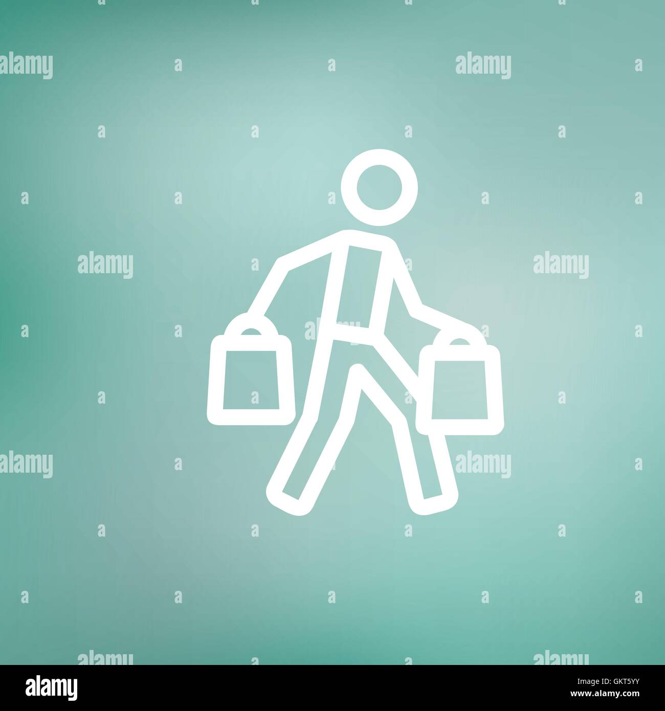 Man carrying shopping bags thin line icon Stock Vector Image & Art - Alamy