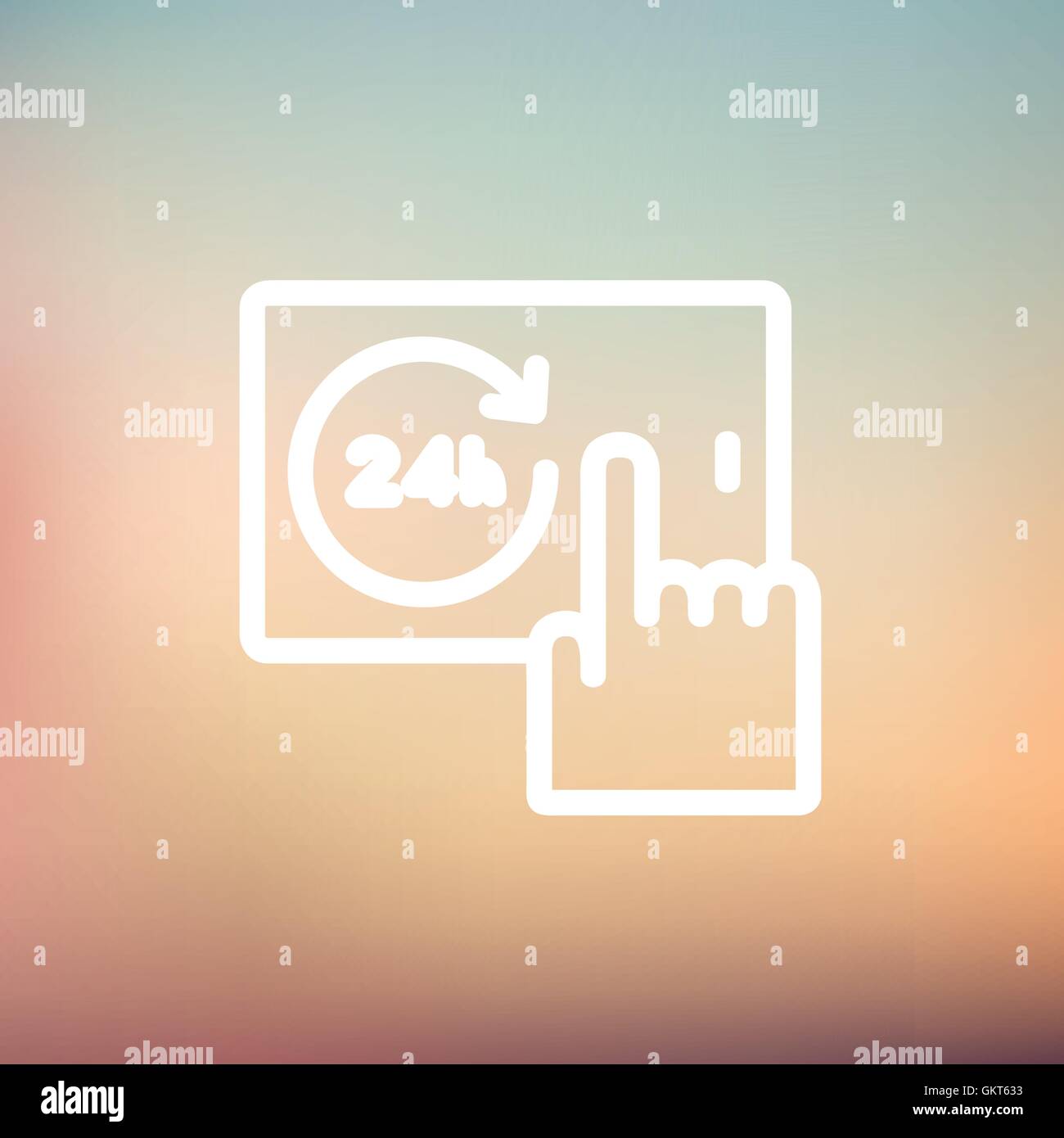 Clock in smartphone line hi-res stock photography and images - Alamy