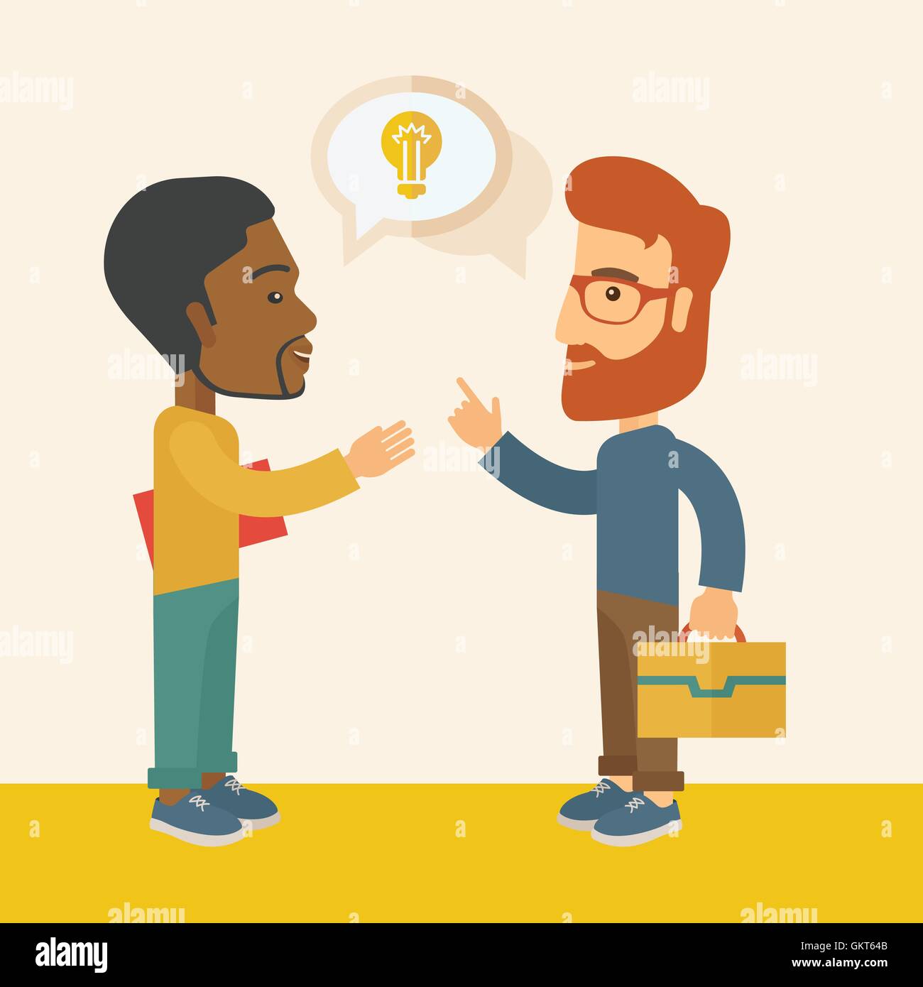 Two businessmen talking about business Stock Vector Image & Art - Alamy