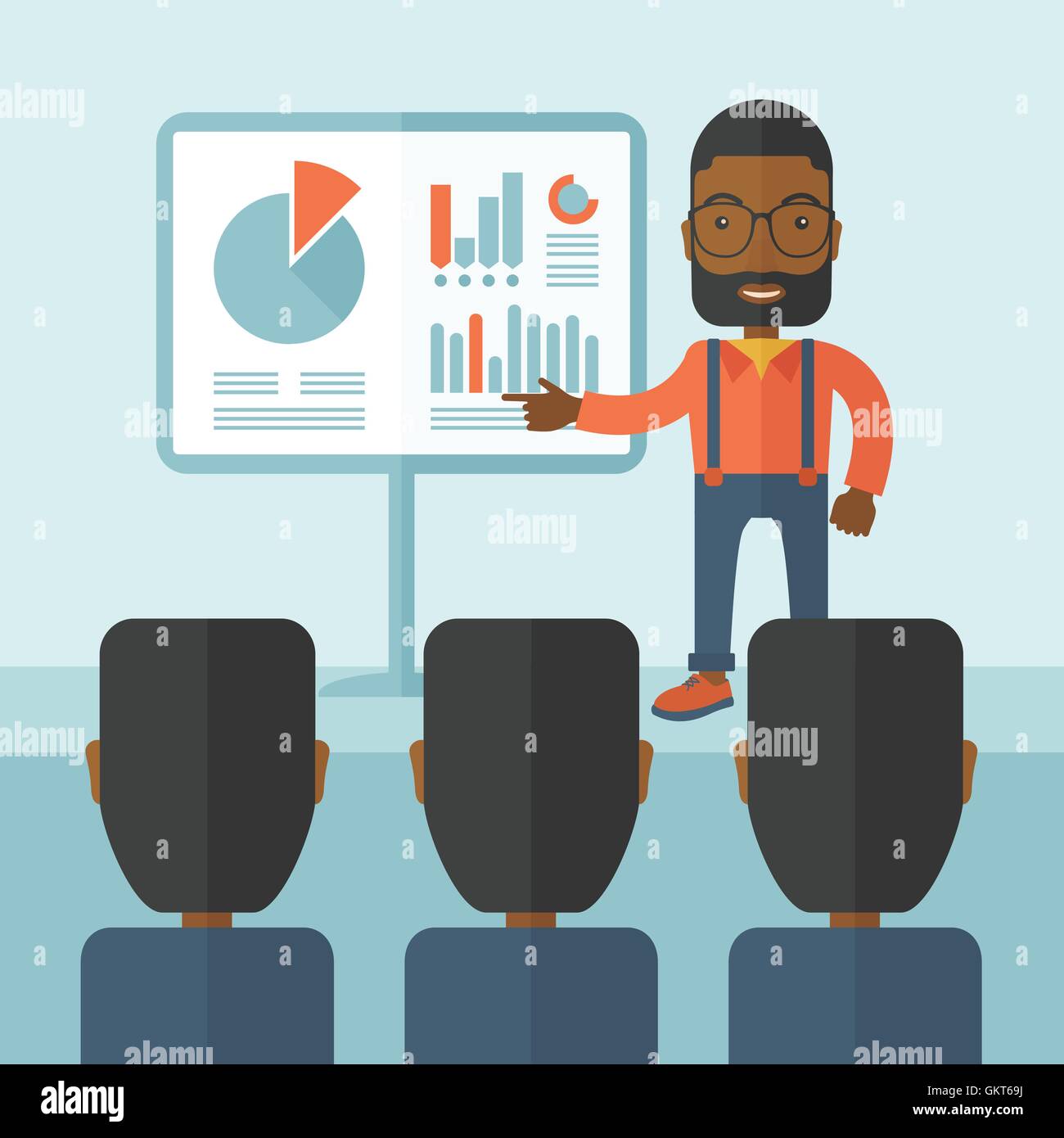 Cartoon business man give presentation hi-res stock photography and ...