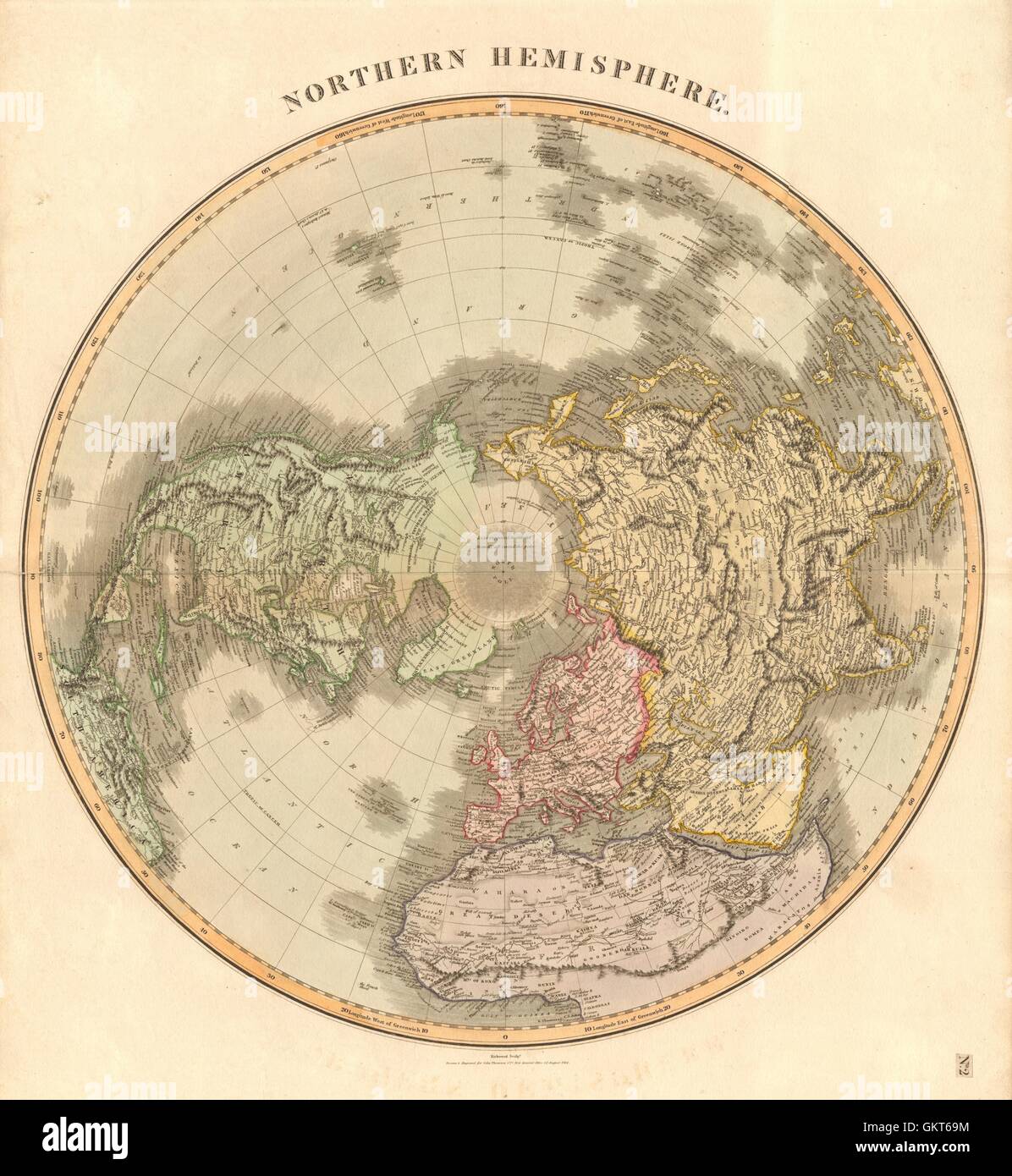 'The Northern Hemisphere' on the polar projection by Robert KIRKWOOD ...