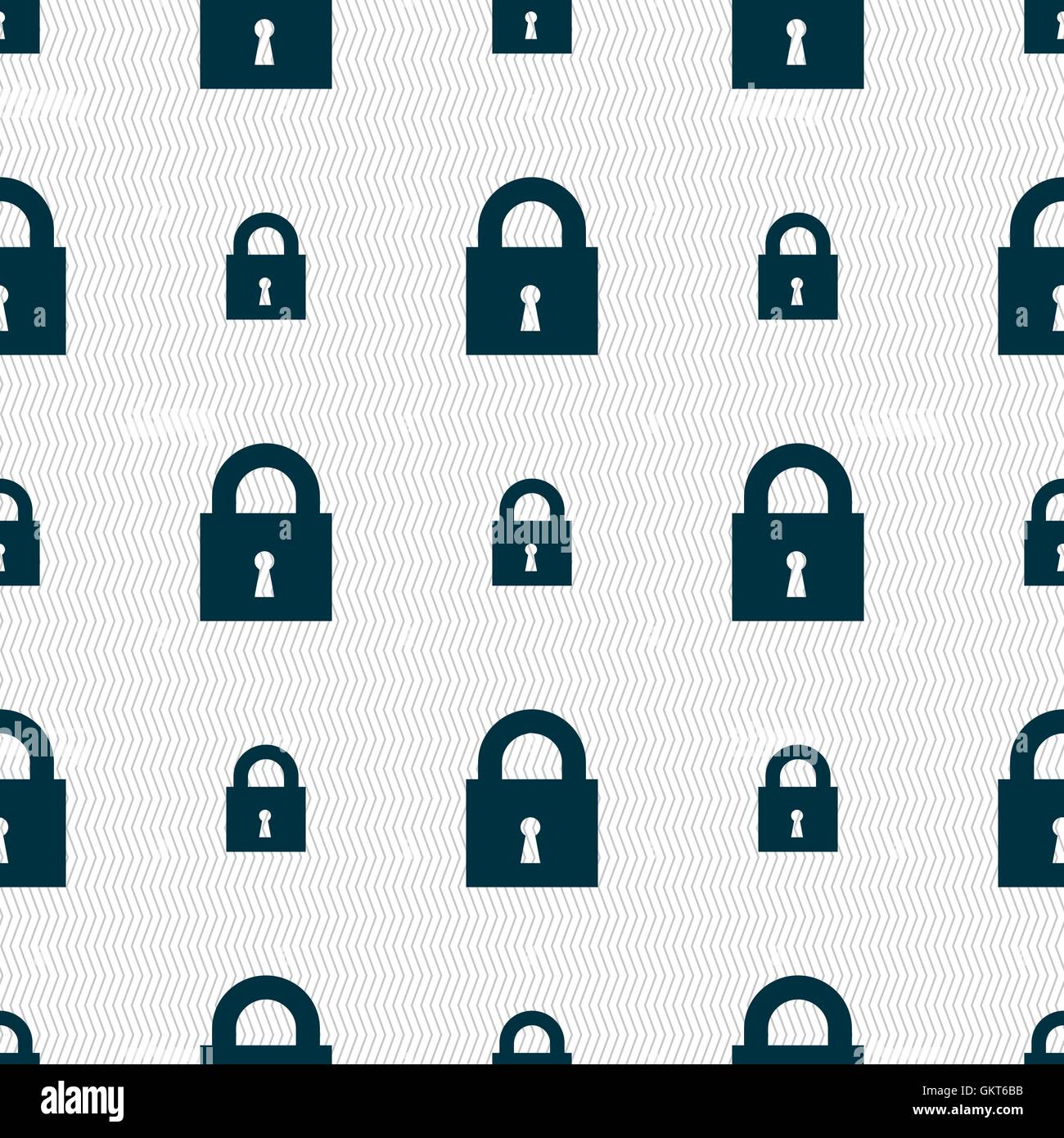 closed lock icon sign. Seamless pattern with geometric texture. Vector ...