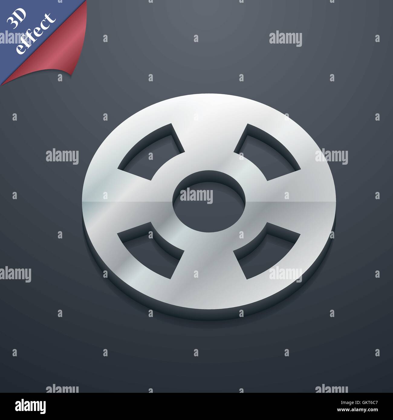 film icon symbol. 3D style. Trendy, modern design with space for your ...