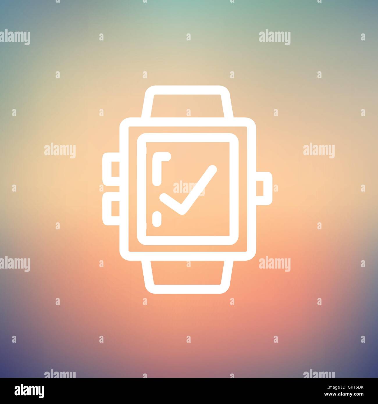 Smartwatch with check sign thin line icon Stock Vector Image & Art - Alamy